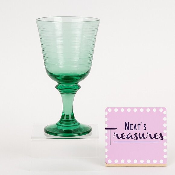 Libbey | Dining | Vintage Libbey Sirrus Spanish Green Ribbed Water ...